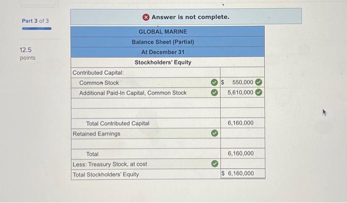Solved Part 3 of 3 Answer is not complete. 12.5 pointsPA11-1 | Chegg.com