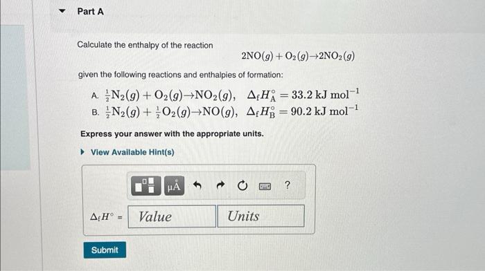 Solved 2NO(g)+O2(g)→2NO2(g) given the following reactions | Chegg.com