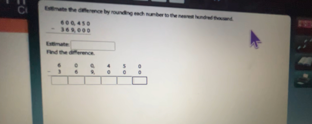 Solved Eettmate the difference by rounding each number to | Chegg.com