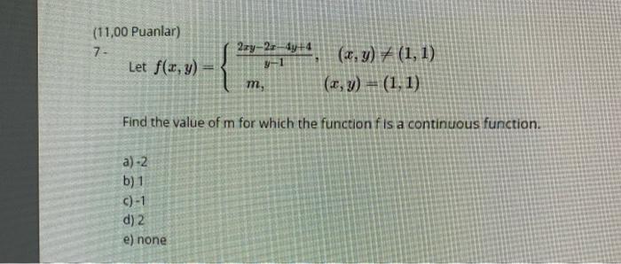 Solved (11,00 Puanlar) 7. Let | Chegg.com