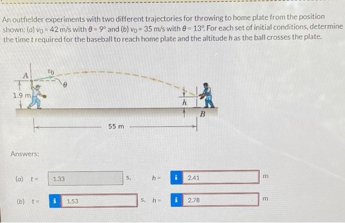 Solved An outfielder experiments with two different | Chegg.com