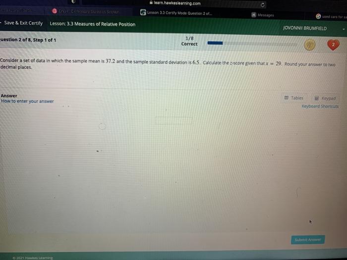 Solved learn.hawkeslearning.com Lesson 3 Coruly Mode | Chegg.com
