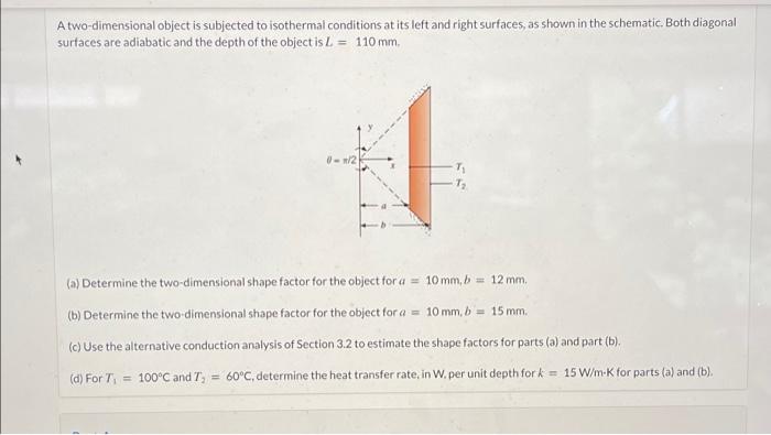 Solved A two-dimensional object is subjected to isothermal | Chegg.com