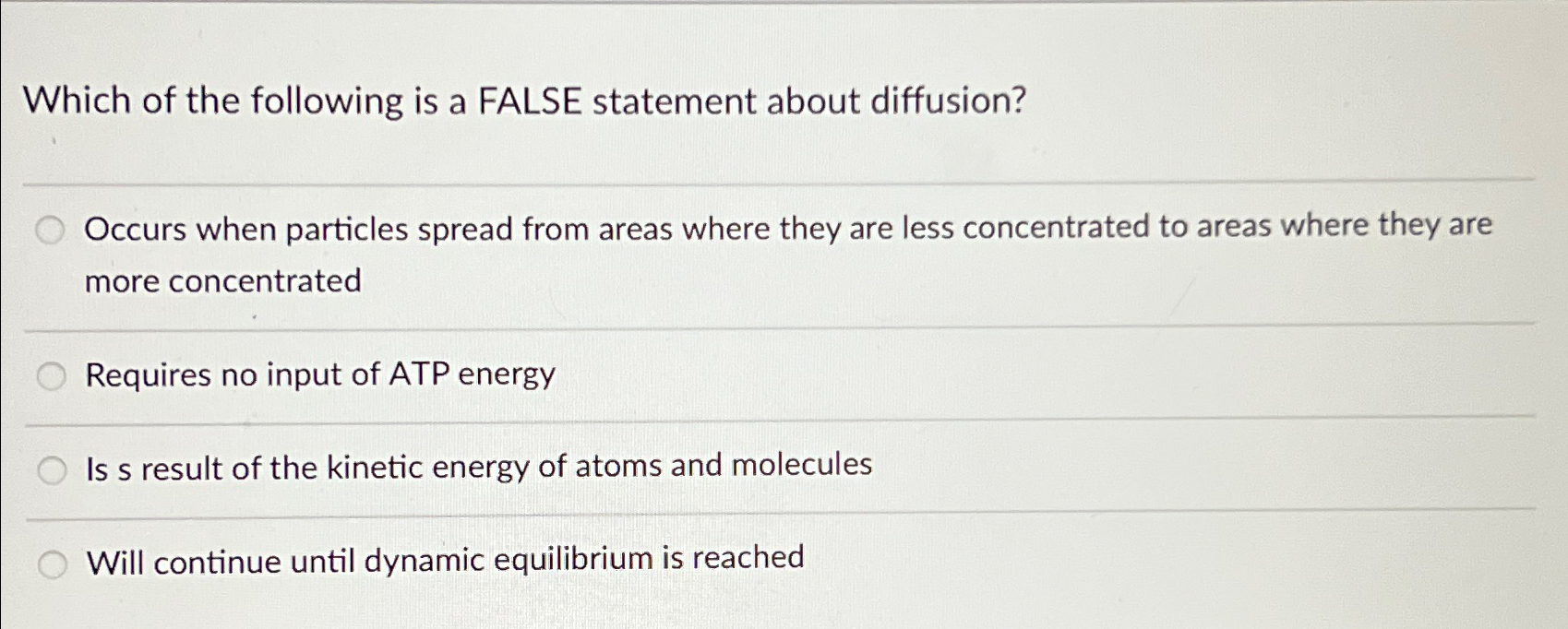 Solved Which of the following is a FALSE statement about | Chegg.com