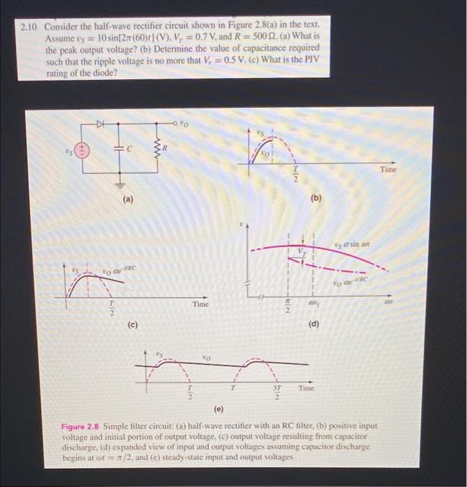 10 Consider the half-wave rectifier circuit shown in | Chegg.com