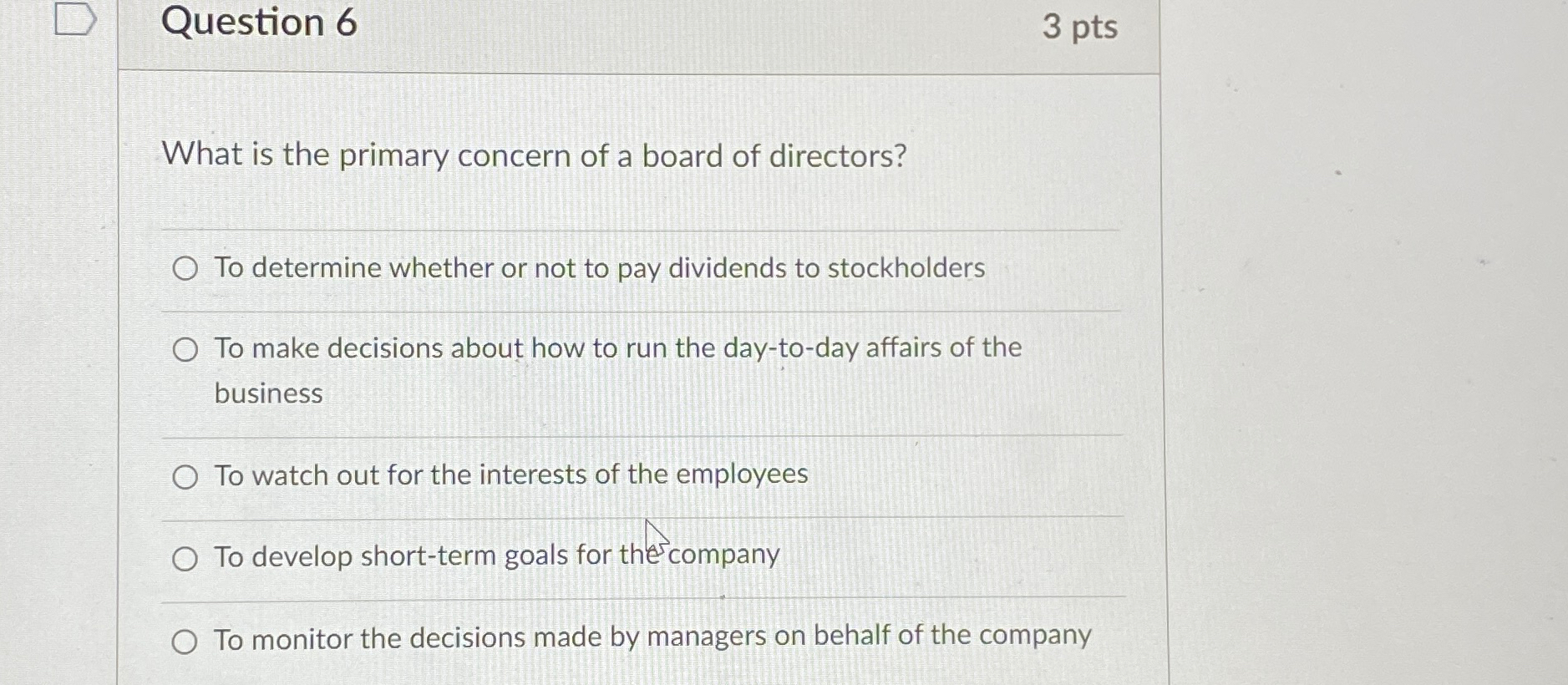 Solved Question 63 ﻿ptsWhat is the primary concern of a | Chegg.com
