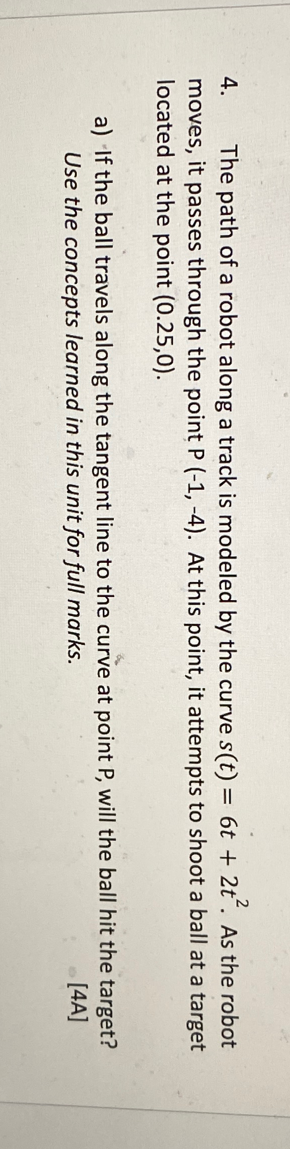 Solved The path of a robot along a track is modeled by the | Chegg.com