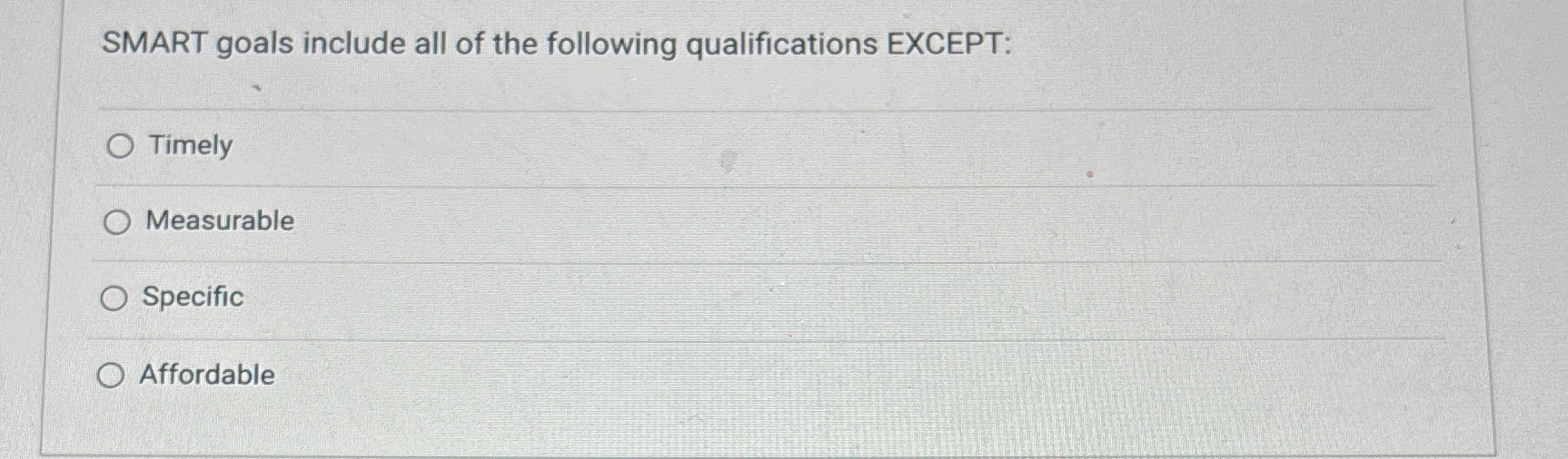 Solved SMART goals include all of the following | Chegg.com