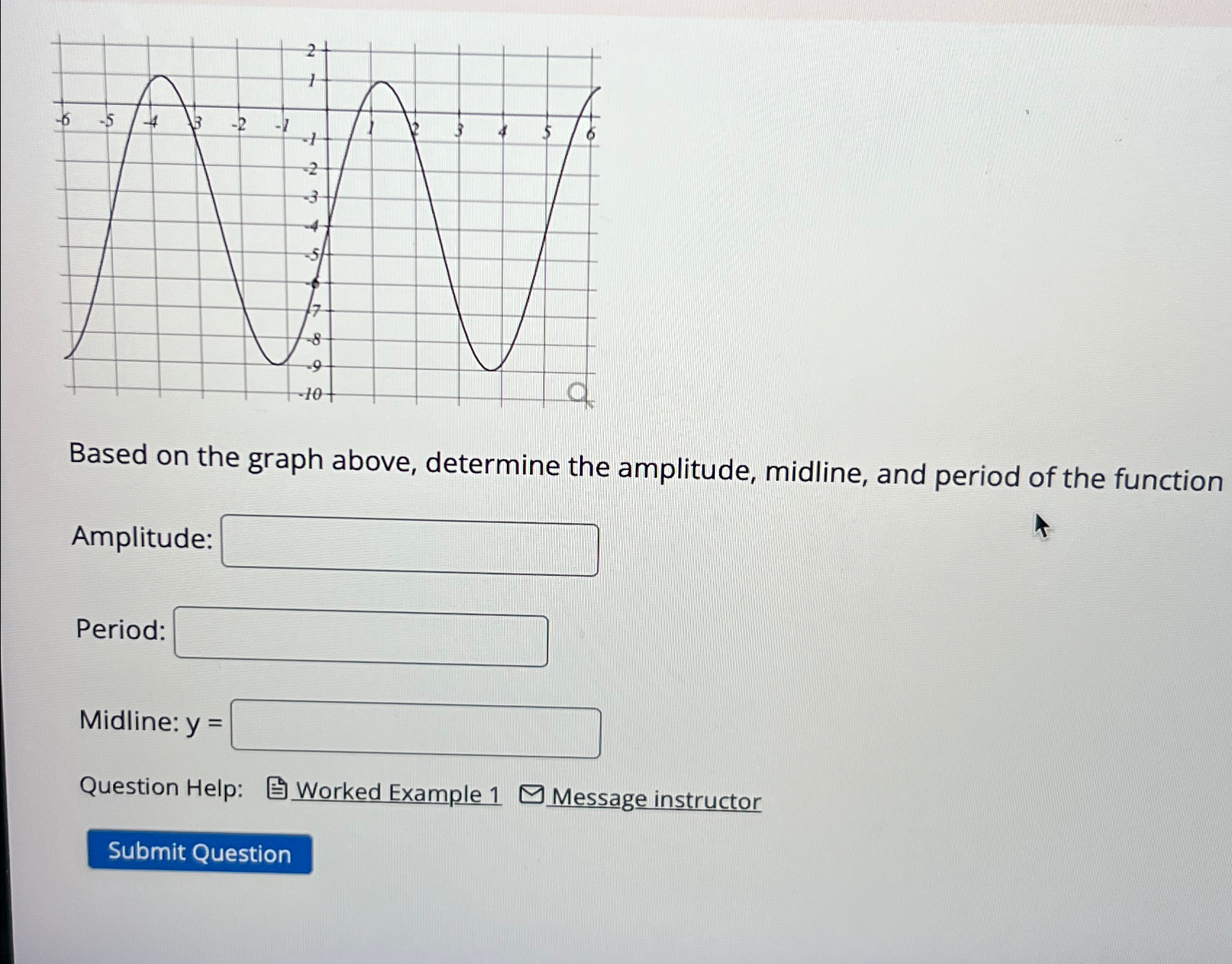 Solved Based on the graph above, determine the amplitude, | Chegg.com