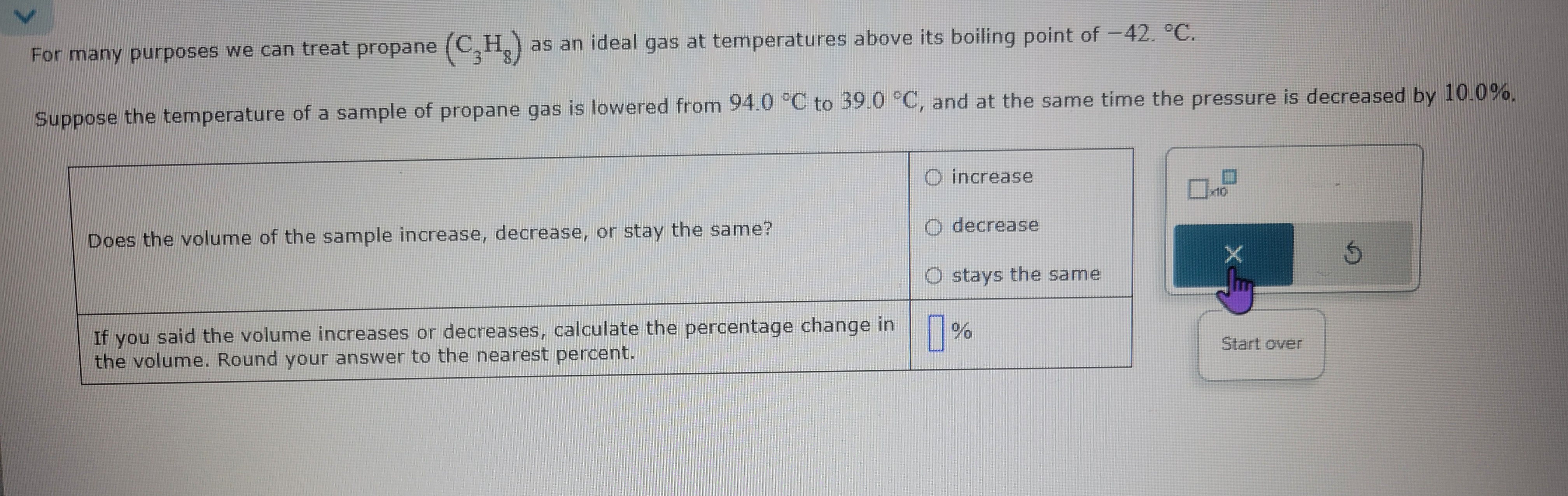 Solved For many purposes we can treat propane (C3H8) ﻿as an | Chegg.com