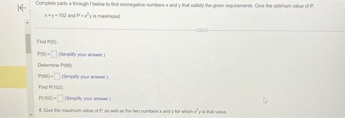 Solved Complete parts a through f below to find nonnegative | Chegg.com