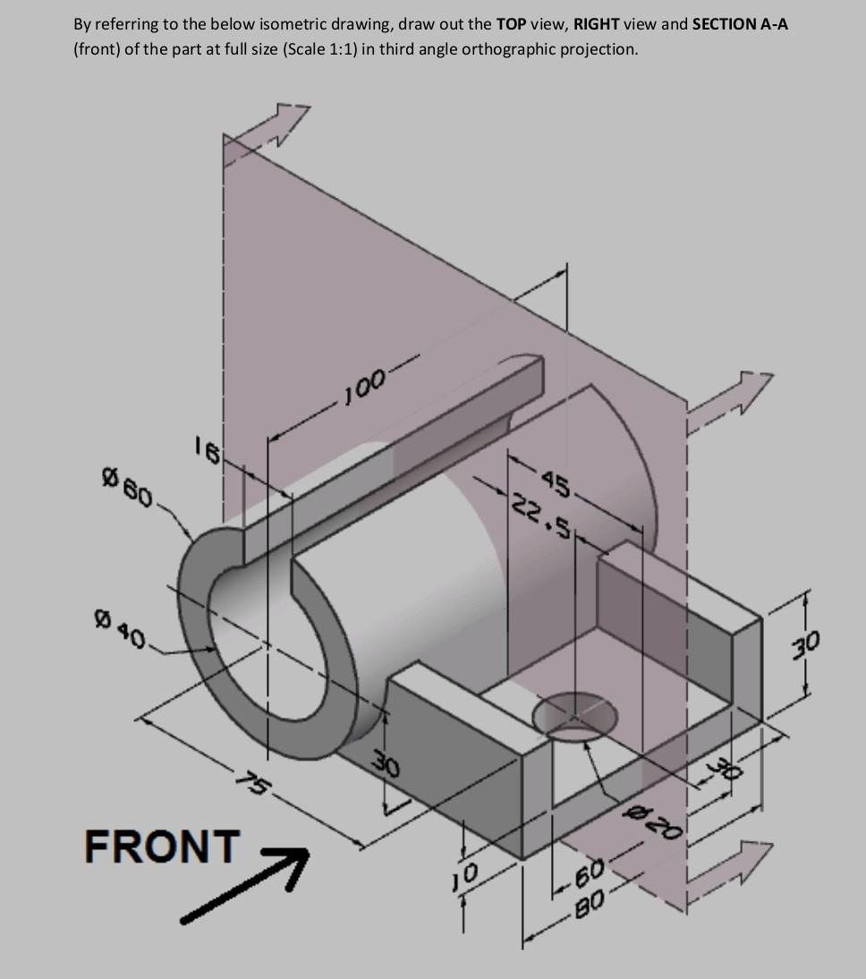 Solved By referring to the below isometric drawing, draw out | Chegg.com
