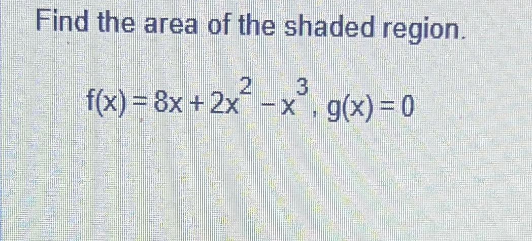 Solved Find the area of the shaded | Chegg.com