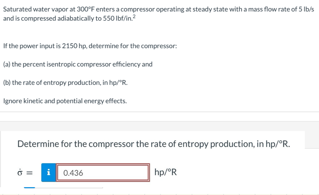 Determine for the compressor the rate of entropy | Chegg.com