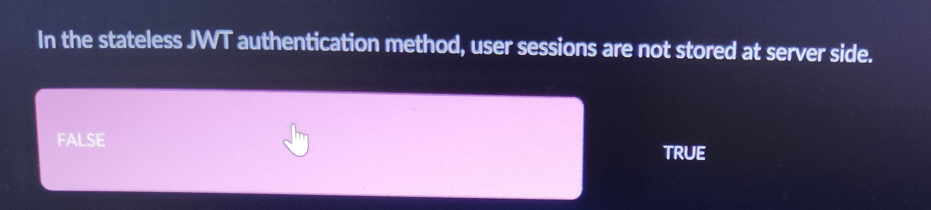Solved In the stateless JWT authentication method, user | Chegg.com