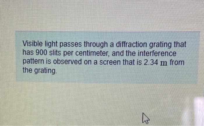 Solved Visible light passes through a diffraction grating | Chegg.com