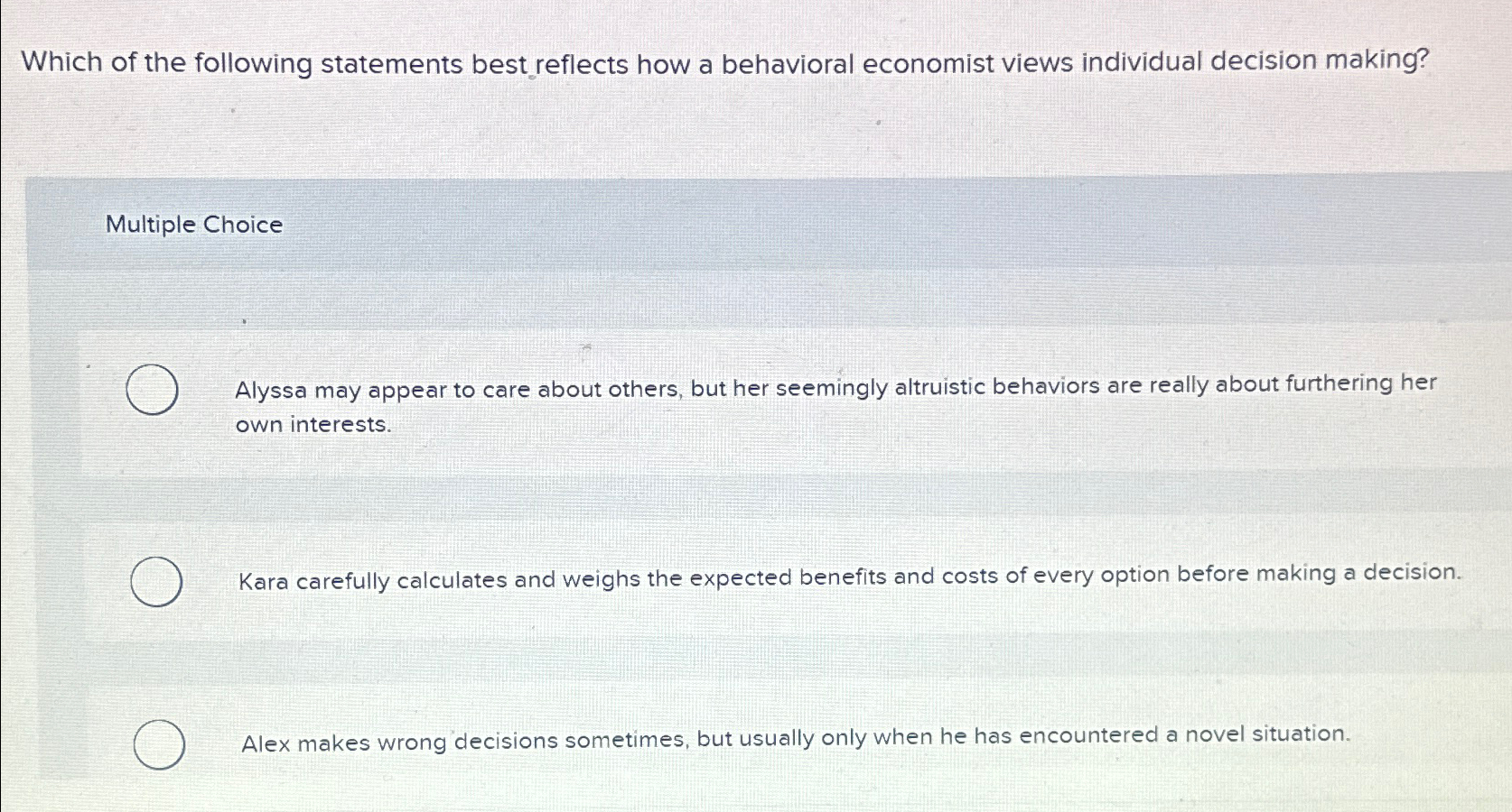 Solved Which of the following statements best reflects how a | Chegg.com