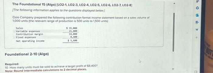 Solved The Foundational 15 (Algo) [LO2-1, LO2-3, LO2-4, | Chegg.com