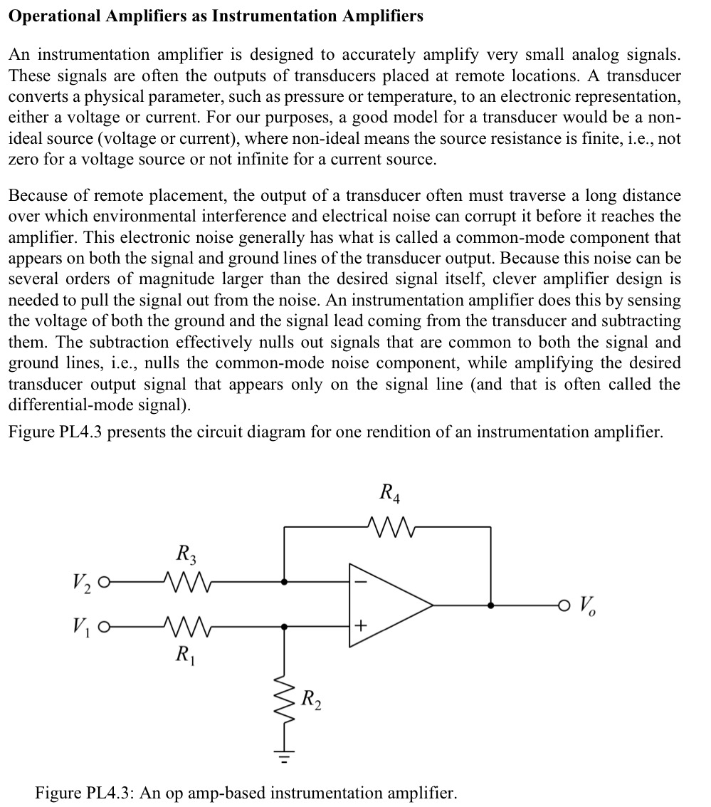 Solved Operational Amplifiers as Instrumentation | Chegg.com