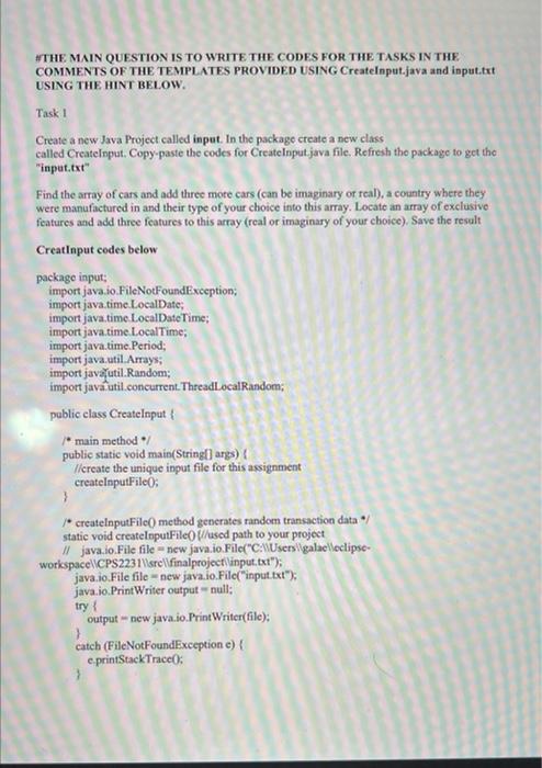 Solved HTHE MAIN QUESTION IS TO WRITE THE CODES FOR THE | Chegg.com