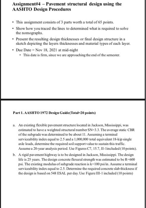 Solved Assignment#4 - Pavement structural design using the | Chegg.com