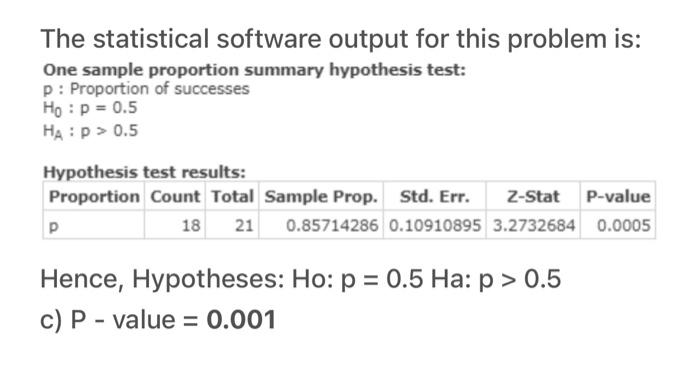 Solved How do you get P-Value 0.001 even though it says | Chegg.com