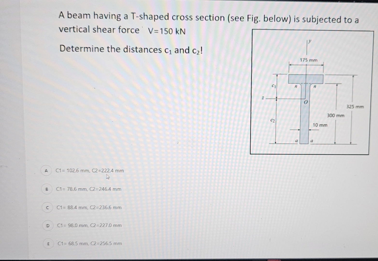 [Solved]: A beam having a T-shaped cross section (see Fig. b