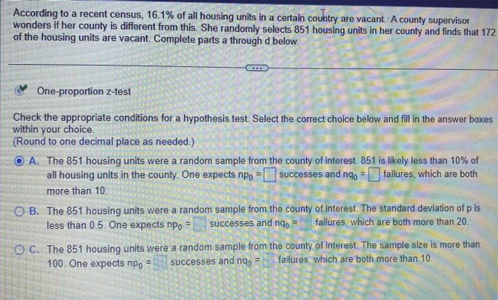 Solved check the appropriate conditions for a hypothesis | Chegg.com