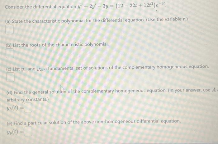 Solved Consider the differential equation | Chegg.com