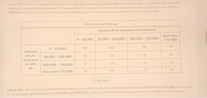 Solved A large life insurance company is interested in | Chegg.com