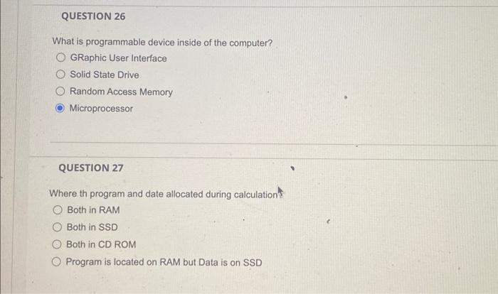 Solved What is programmable device inside of the computer? | Chegg.com