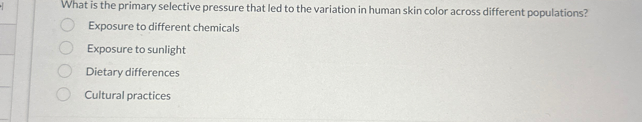 Solved What is the primary selective pressure that led to | Chegg.com