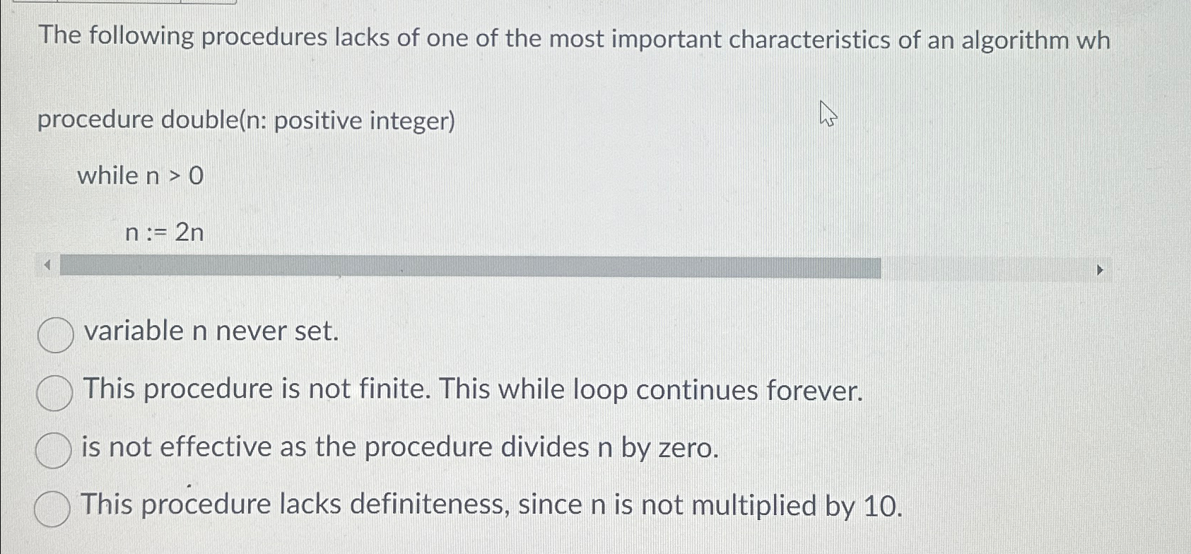 Solved The following procedures lacks of one of the most | Chegg.com