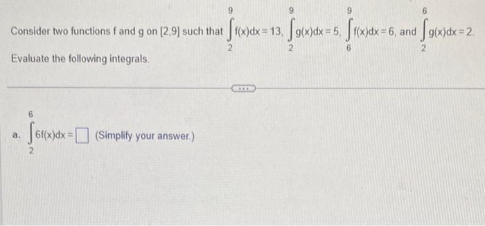 Solved Consider two functions f and g on [2,9] such that | Chegg.com