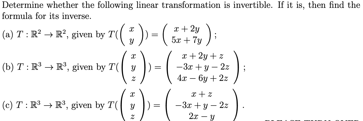 Solved х : Determine whether the following linear | Chegg.com