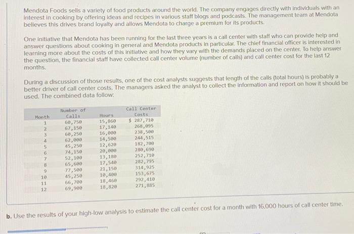 Solved use the results of the High - low analysis to | Chegg.com
