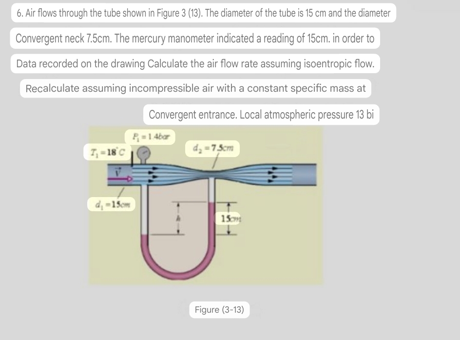 Solved Air flows through the tube shown in Figure 3 (13). | Chegg.com