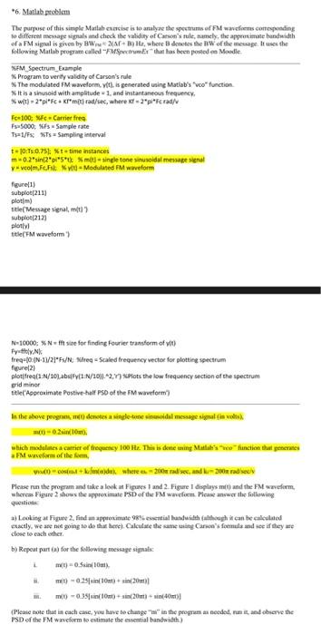 *6. Matlab problem The purpose of this simple Matlab | Chegg.com