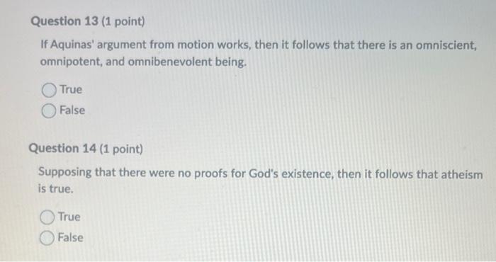 If Aquinas' argument from motion works, then it | Chegg.com