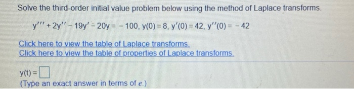 Solved Solve the third-order initial value problem below | Chegg.com