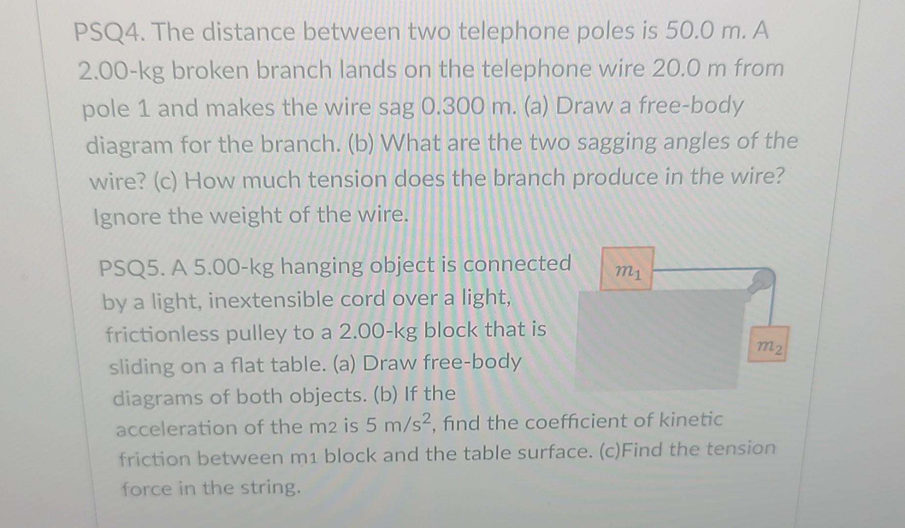 PSQ4. The distance between two telephone poles is | Chegg.com