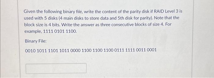 Solved Given the following binary file, write the content of | Chegg.com