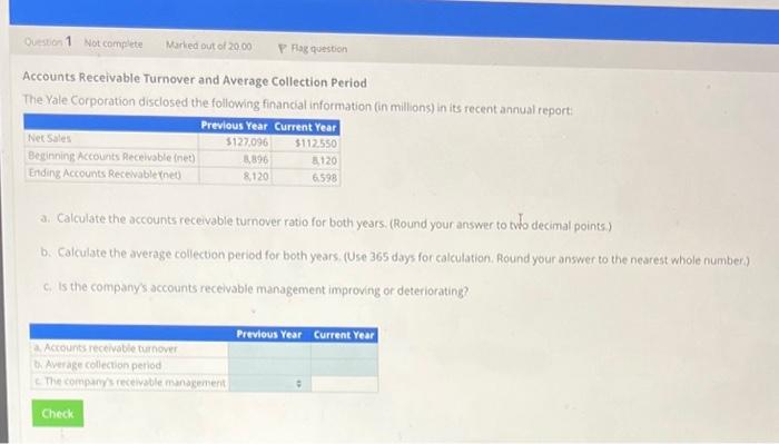 Solved Accounts Receivable Turnover and Average Collection | Chegg.com