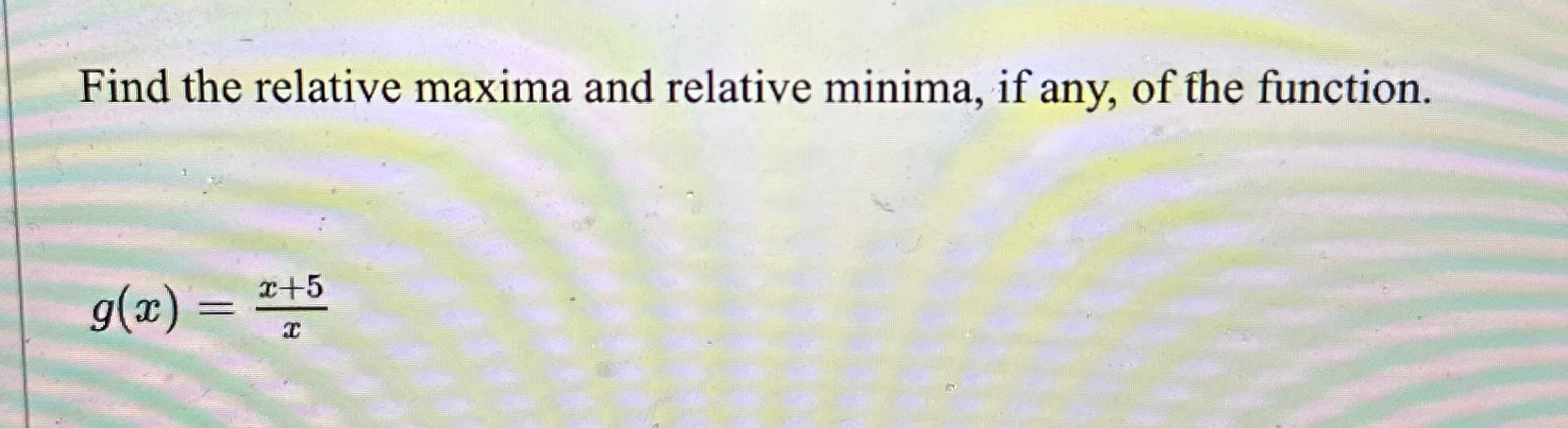 Solved Find the relative maxima and relative minima, if any, | Chegg.com
