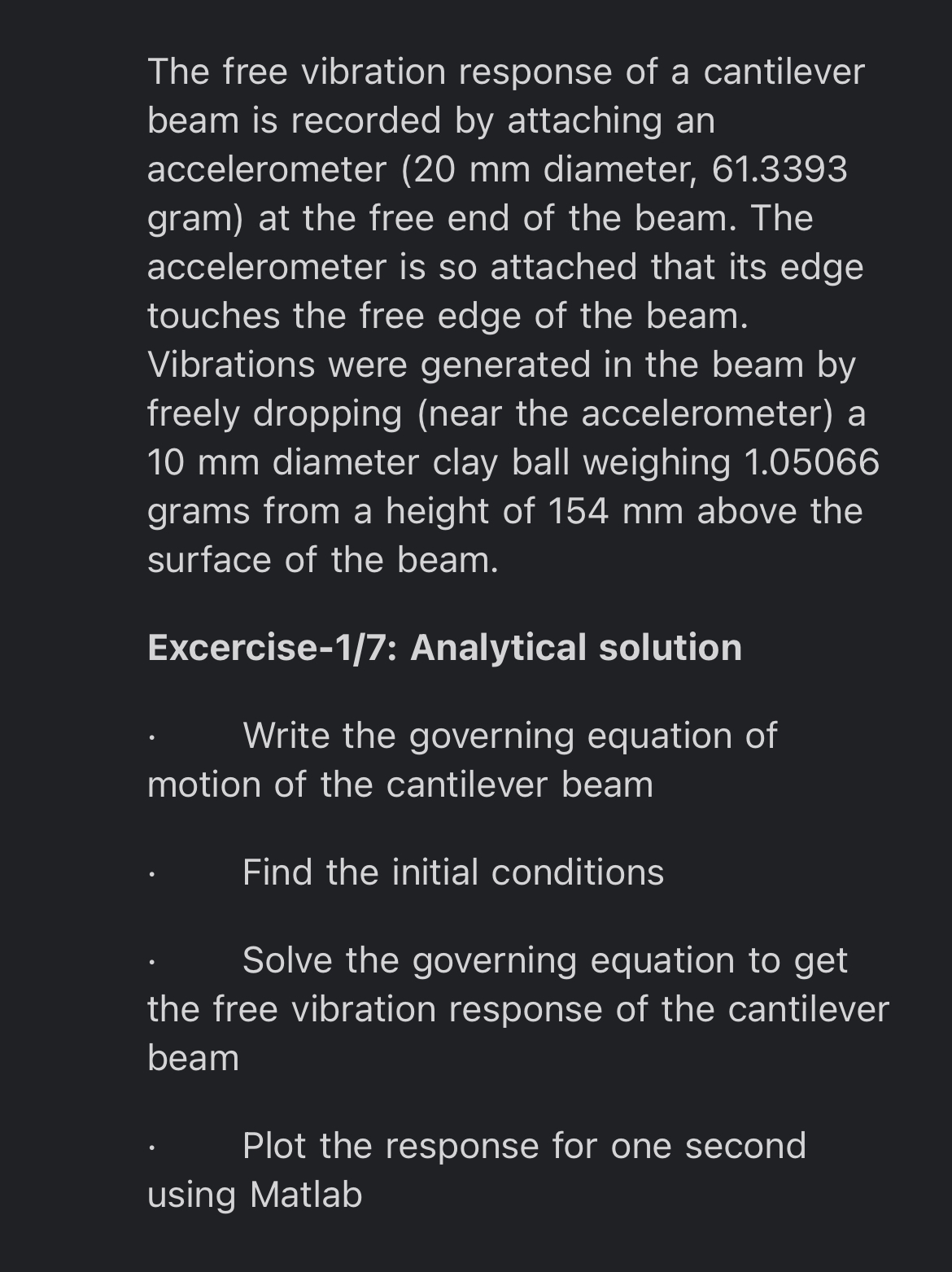 Solved The free vibration response of a cantilever beam is | Chegg.com