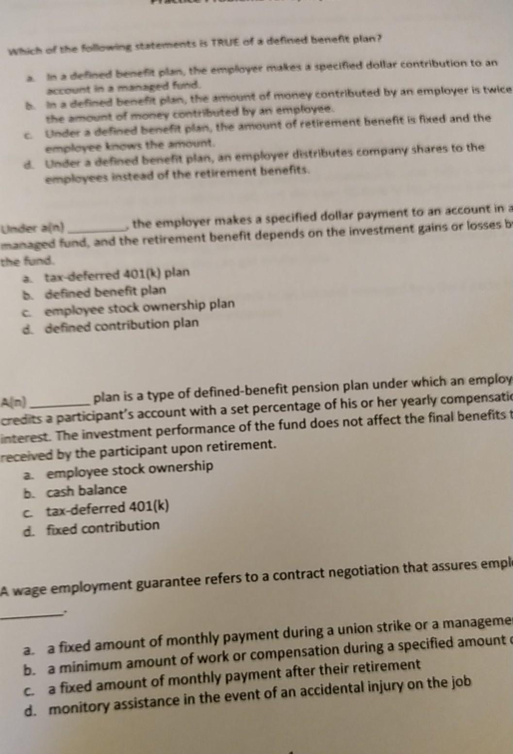 Solved which of the following statements is TRUE of a | Chegg.com