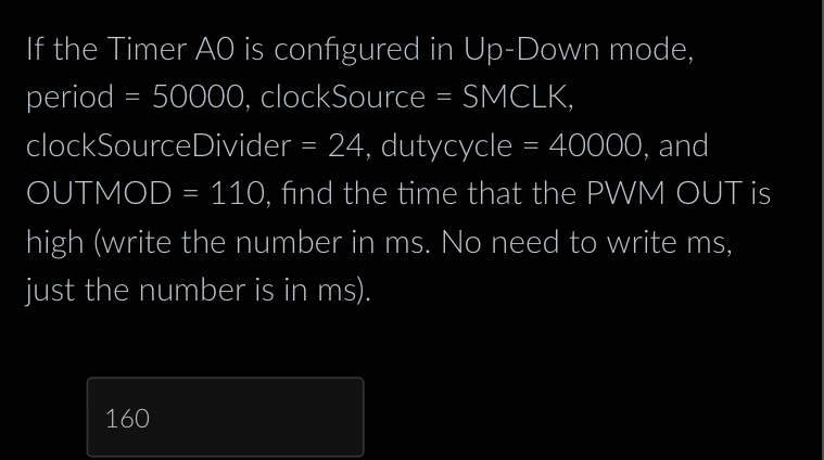 Solved If the Timer AO is configured in Up-Down mode, period | Chegg.com