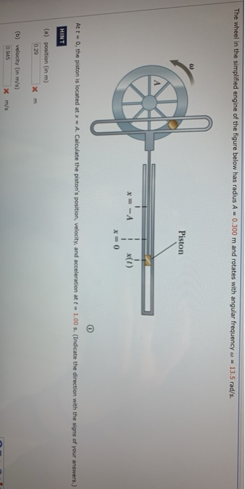 Solved The wheel in the simplified engine of the figure | Chegg.com