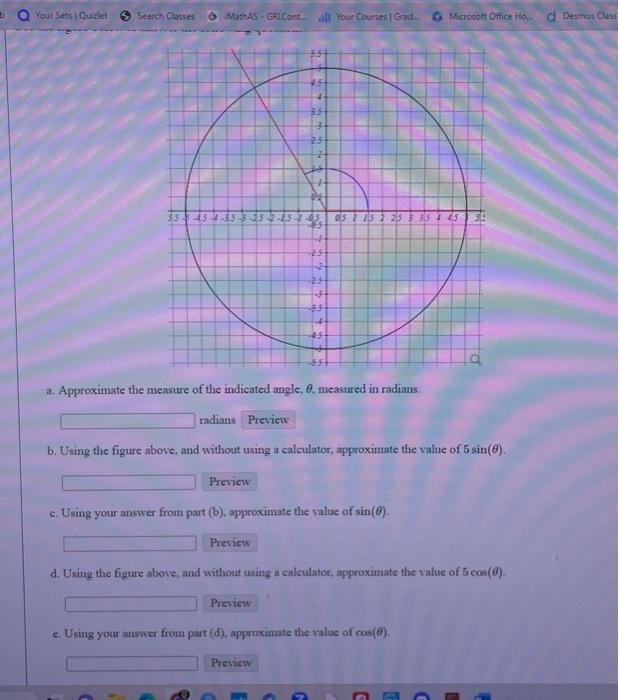 Solved a. Approximate the measure of the indicated angle, θ, | Chegg.com