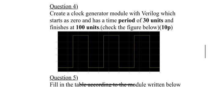 Solved Question 4) Create a clock generator module with | Chegg.com